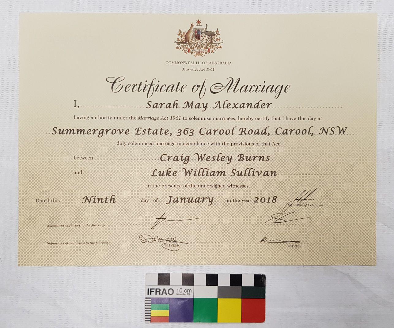 Marriage Certificate H50007 Queensland Museum Network