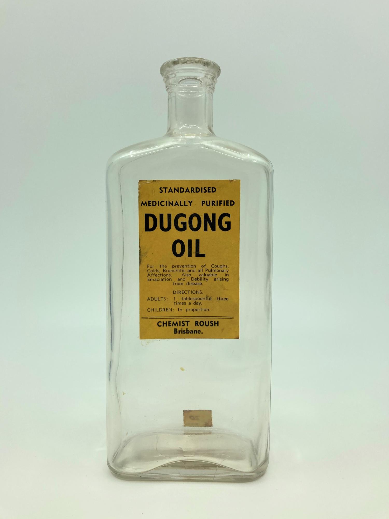 Bottle - Dugong Oil; H28369 - Queensland Museum